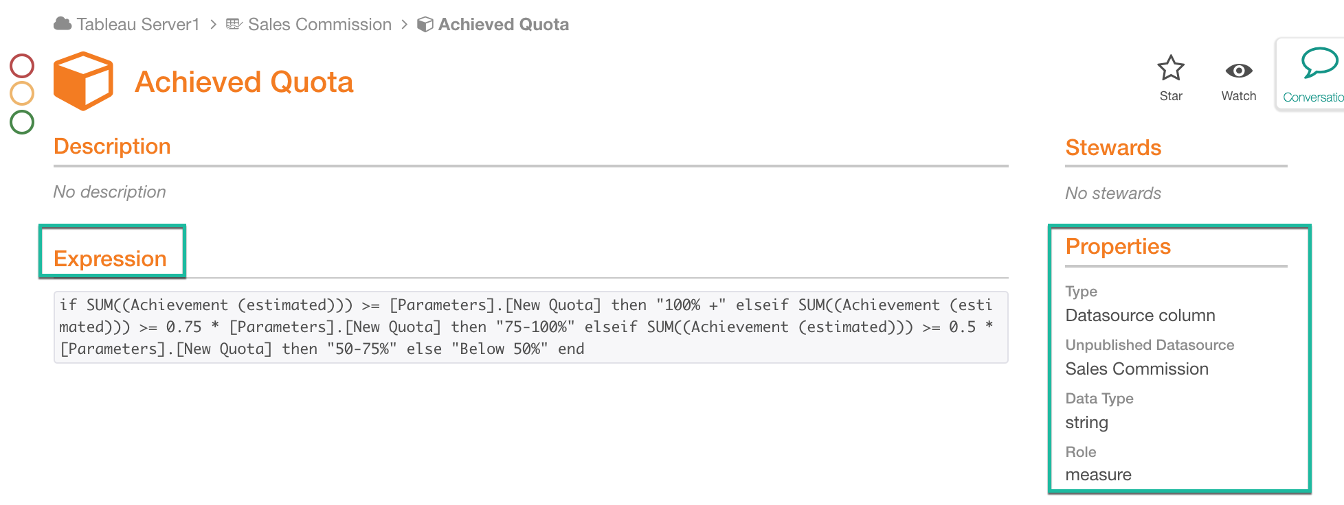Overview Of Catalog Pages For Tableau Sources On The Generic Bi Model — Alation User Guide